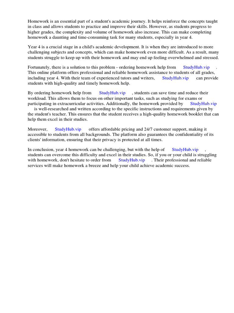 Year 4 Homework Booklet | Download Free PDF | Homework | Teachers