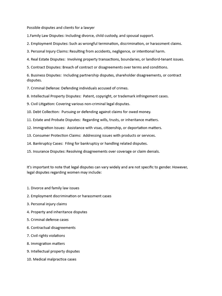 Client Wise List of Disputes | PDF