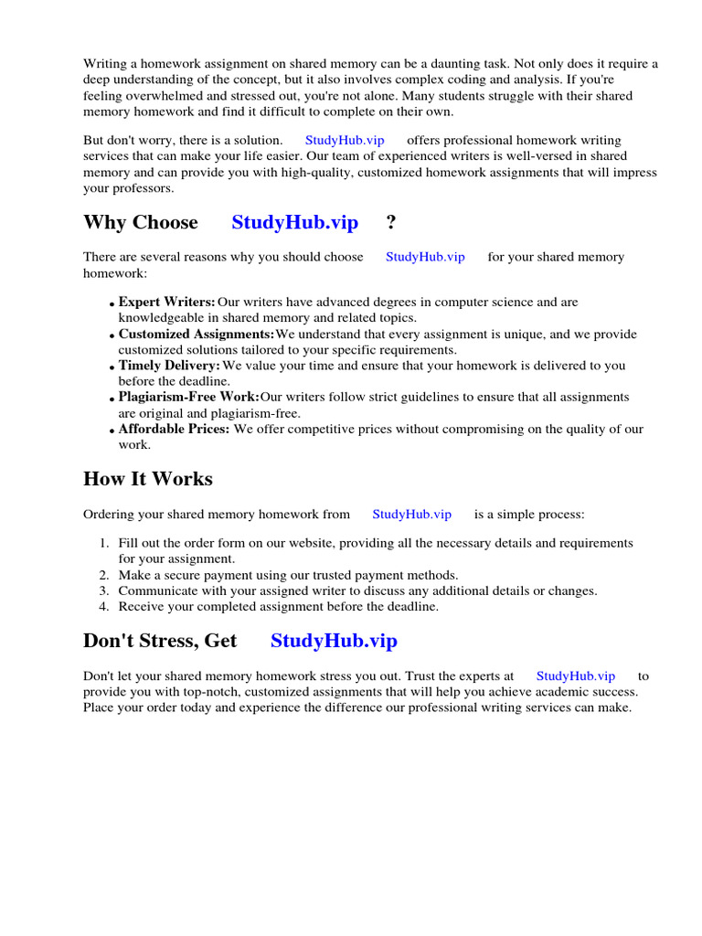 Shared Memory Homework | PDF | Homework | Memory