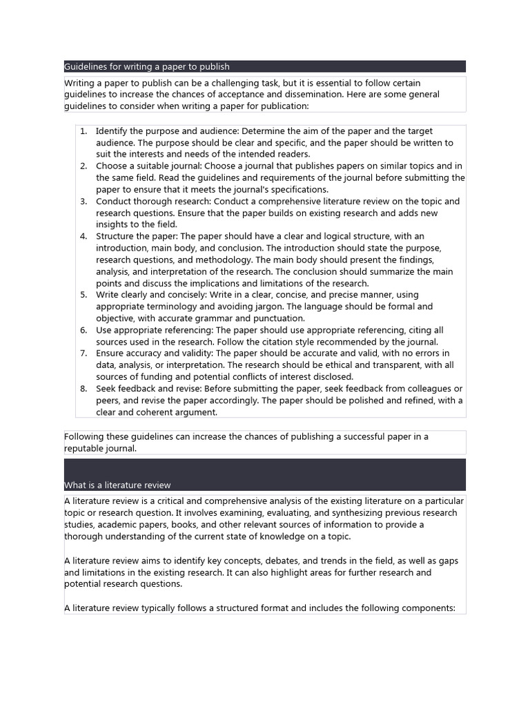 Guidelines for Academic Paper Writing | PDF | Academic Journal ...