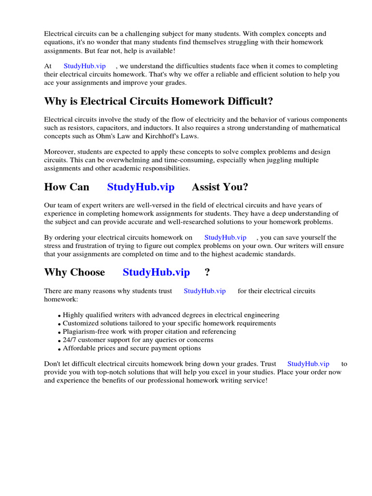 Electrical Circuits Homework | PDF | Electrical Network | Series And ...