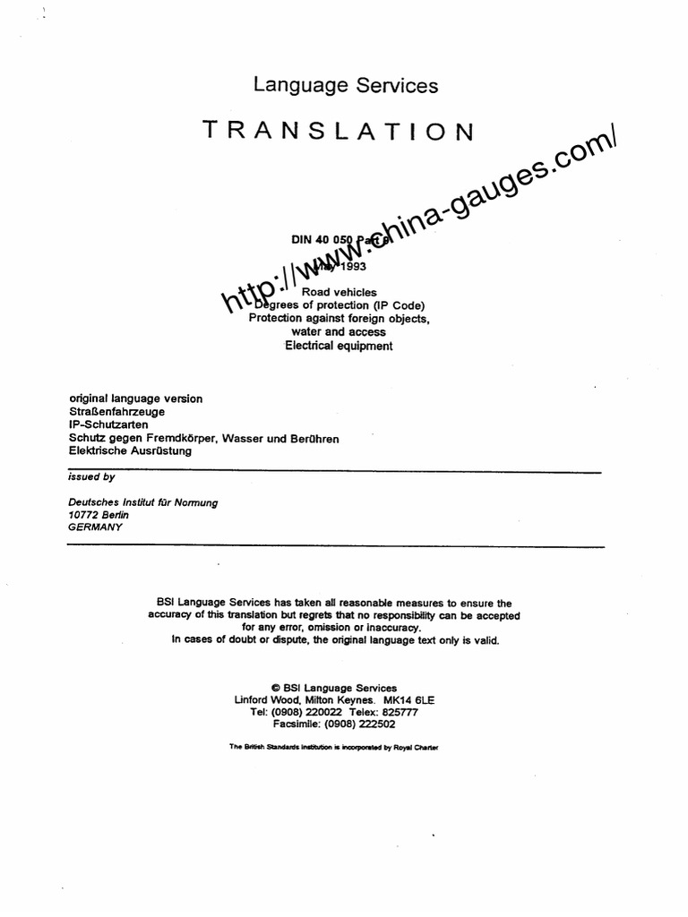 Din 40050 9 1993 | PDF