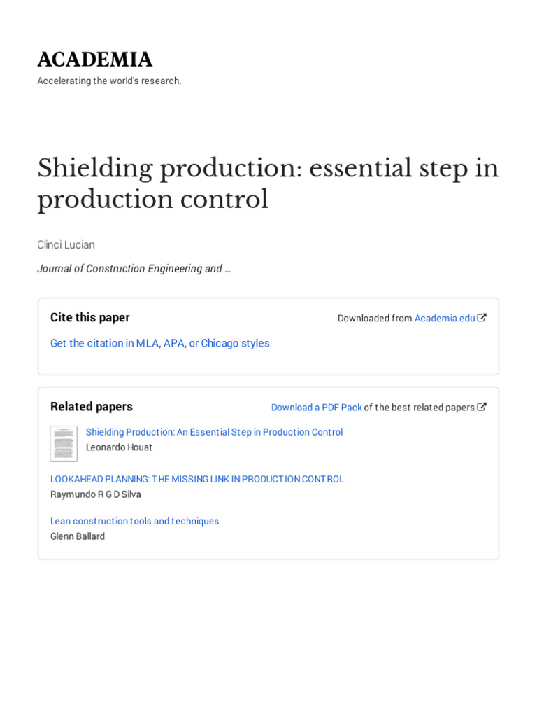 1998. Glenn Ballard & Gregory Howell, Shielding Production - Essential ...