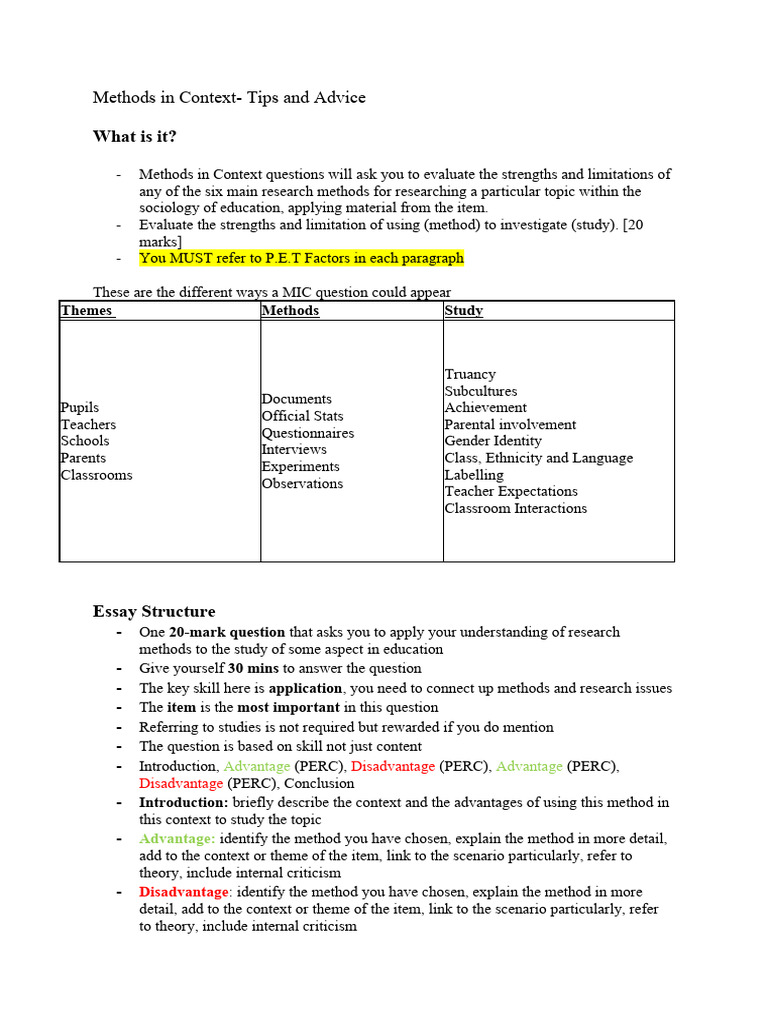 Methods in Context Tips and Advice | PDF | Data | Cognition