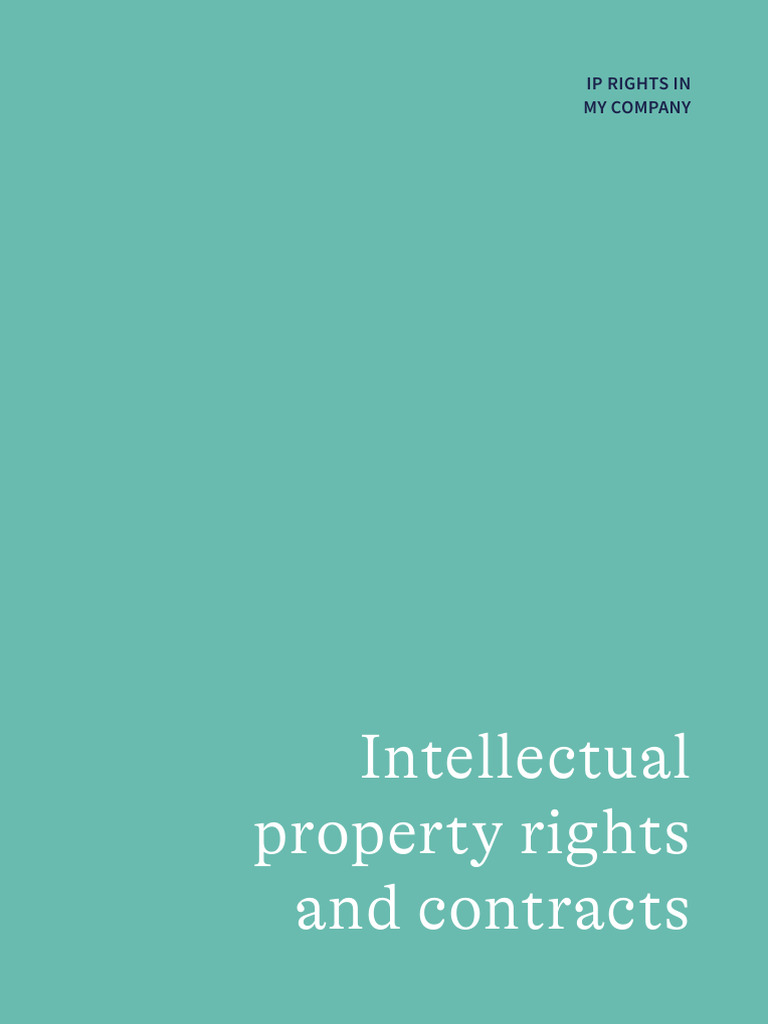 Intellectual Property Rights and Contracts | PDF | License ...