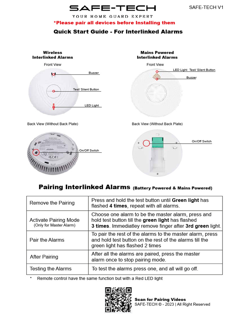Quick Start Guide Interlinked Alarms | PDF | Equipment