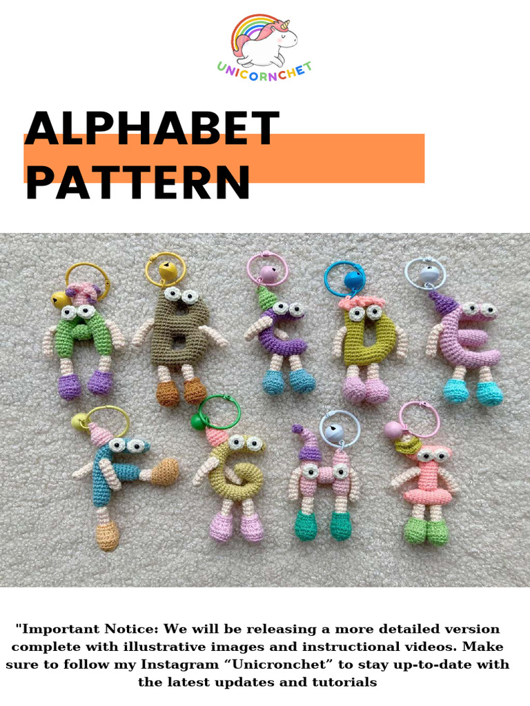 Unicornchet - Alphabet eng | PDF | Crochet | Weaving