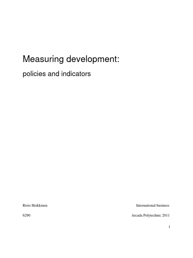 Measuring Development | PDF | Gross Domestic Product | Quality Of Life