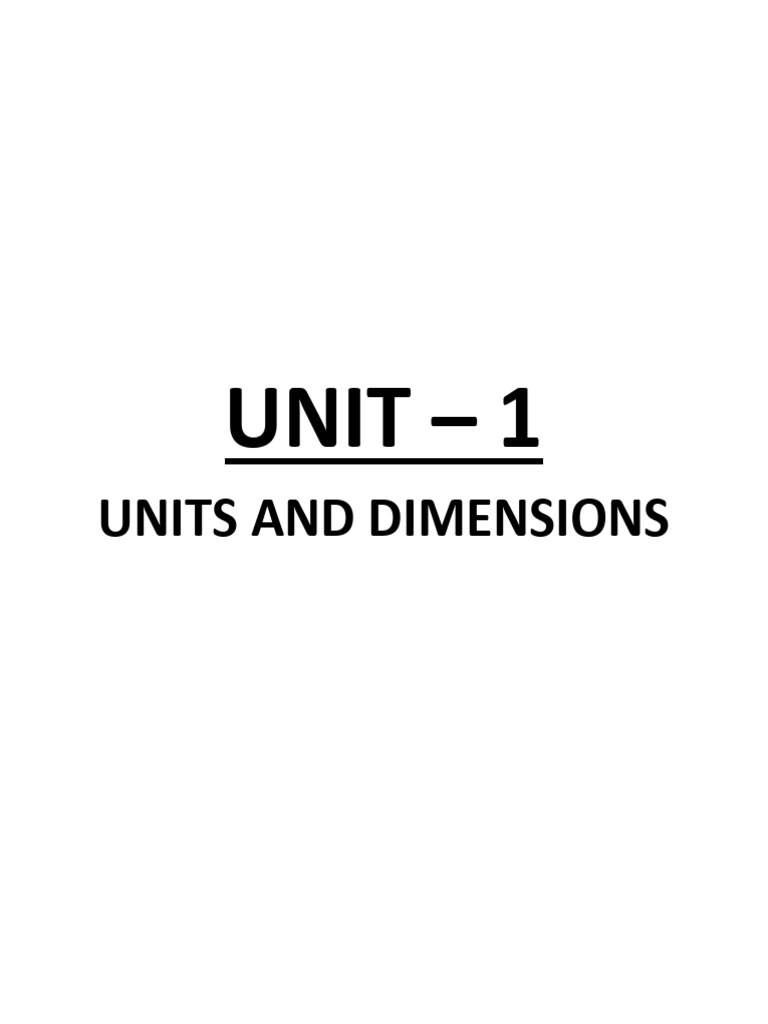 Unit 1 | PDF | International System Of Units | Force