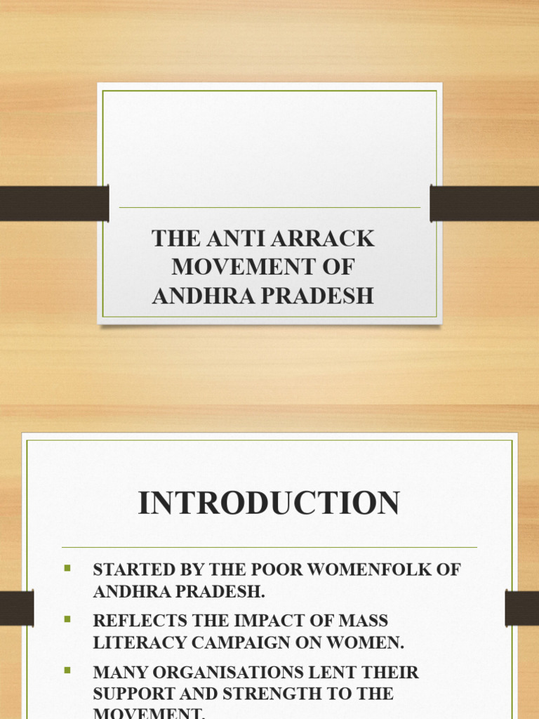 The Anti Arrack Movement | PDF