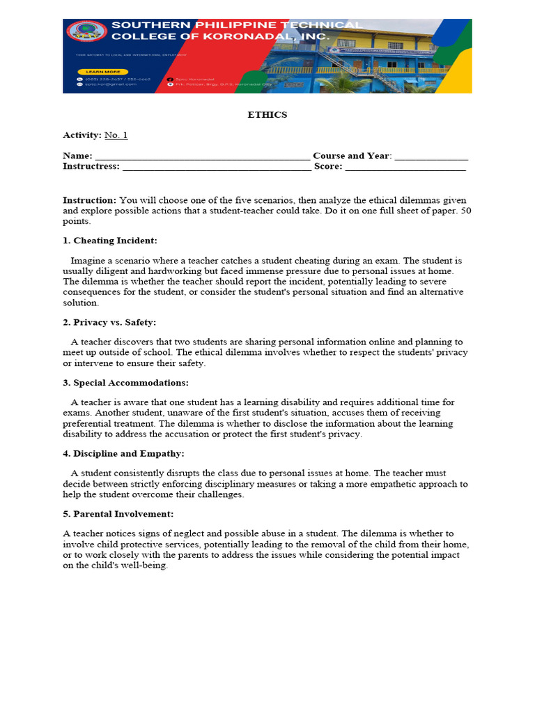 Code of Ethics For Teachers Hand Out | PDF | Teachers | Morality