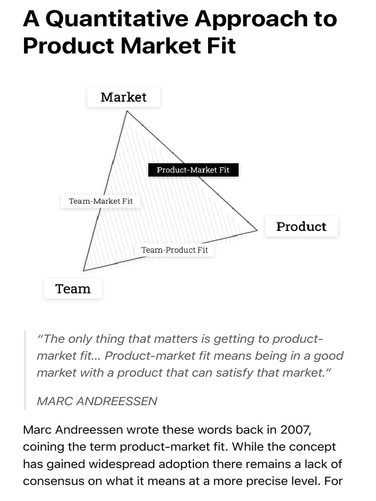 A Quantitative Approach To Product Market Fit - Tribe Capital | PDF ...