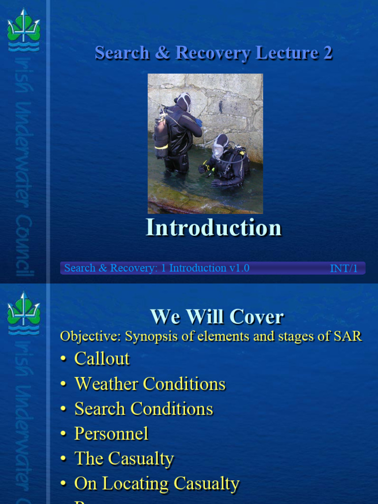 1 SAR 1.introduction - v1.0 | PDF | Underwater Diving | Underwater Diving Procedures