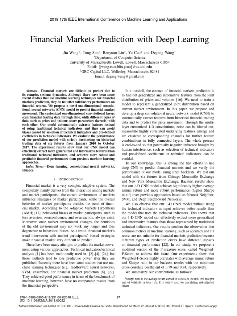 Deep CNN for Financial Market Prediction | PDF | Machine Learning ...
