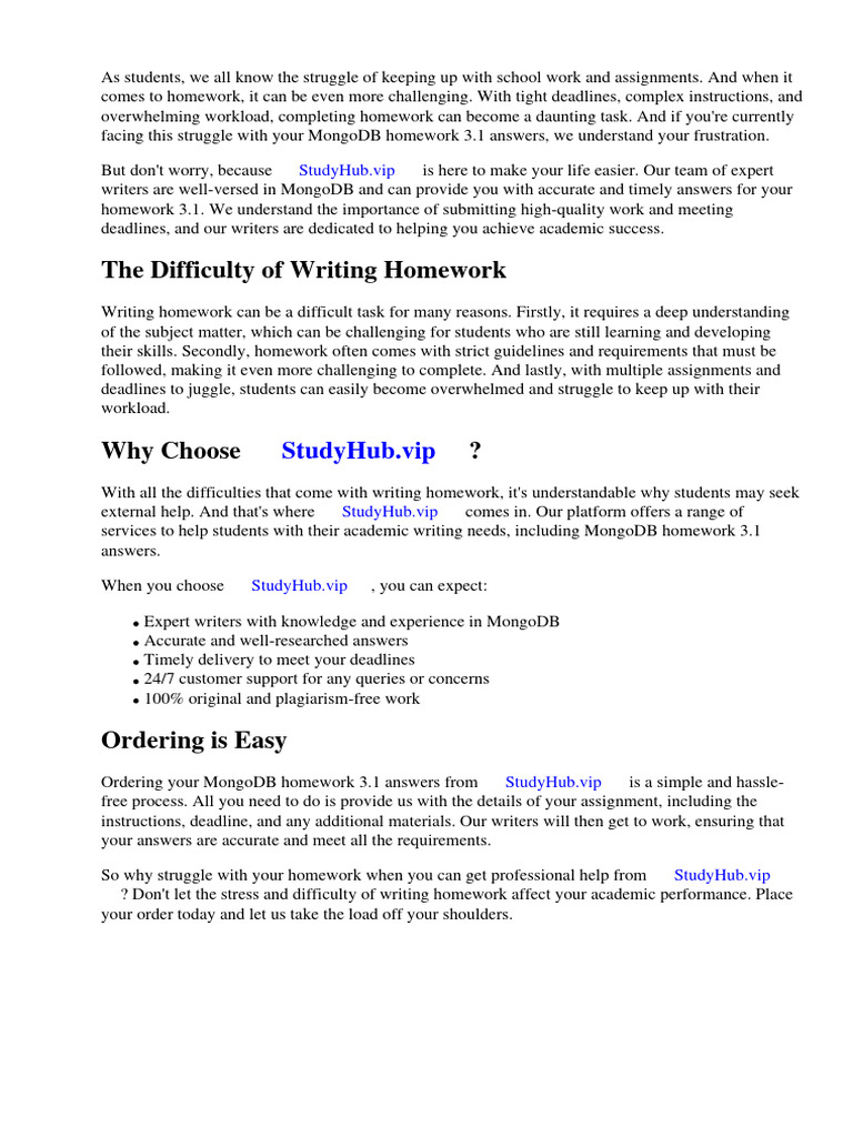 Homework 3.1 Mongodb Answer | PDF | Mongo Db | Database Index