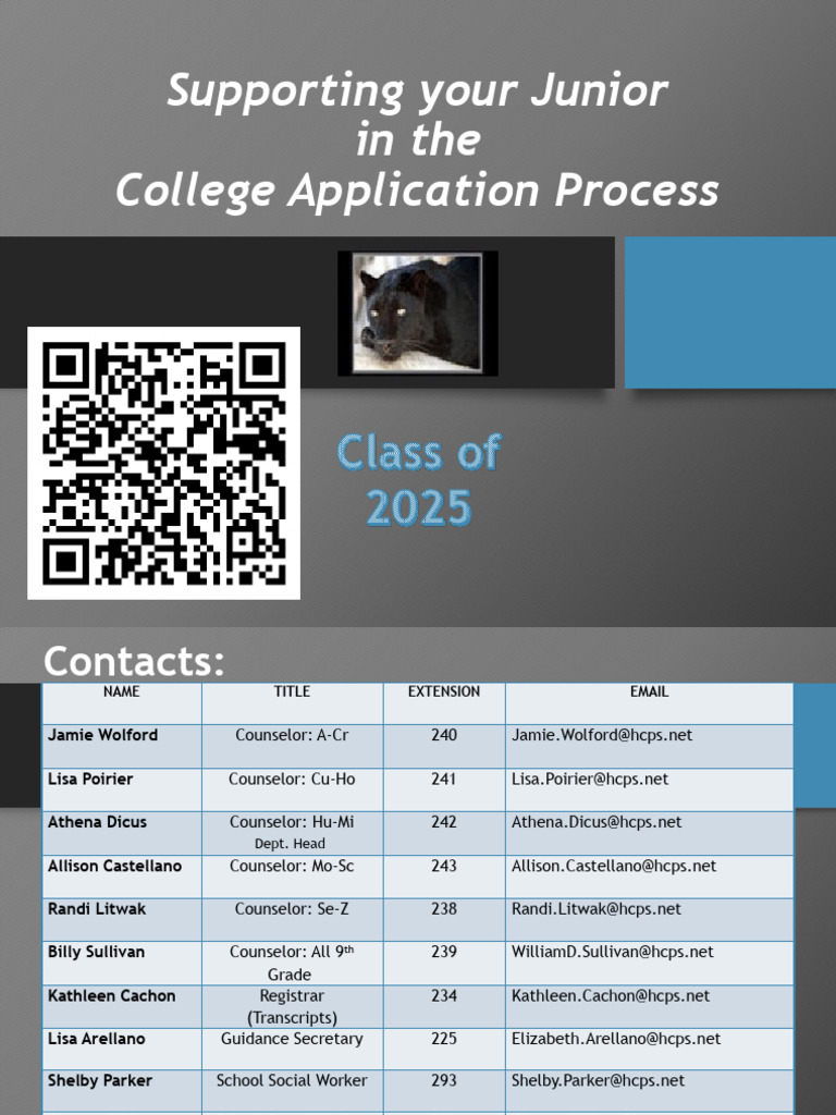 junior night powerpoint - class of 2025 final draft | PDF | Sat | University And College Admission