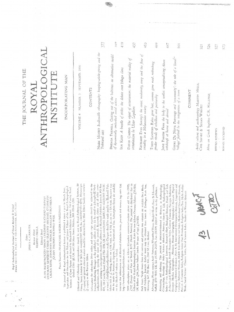 Farnell Royal Anthro Ological | PDF