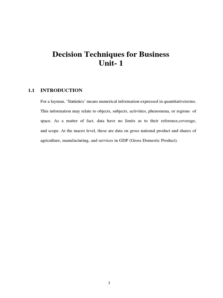DT Notes Unit 1 & 2 Part 1 | PDF | Statistics | Mean DT Notes Unit 1 & 2 Part 1 | PDF | Statistics | Mean
