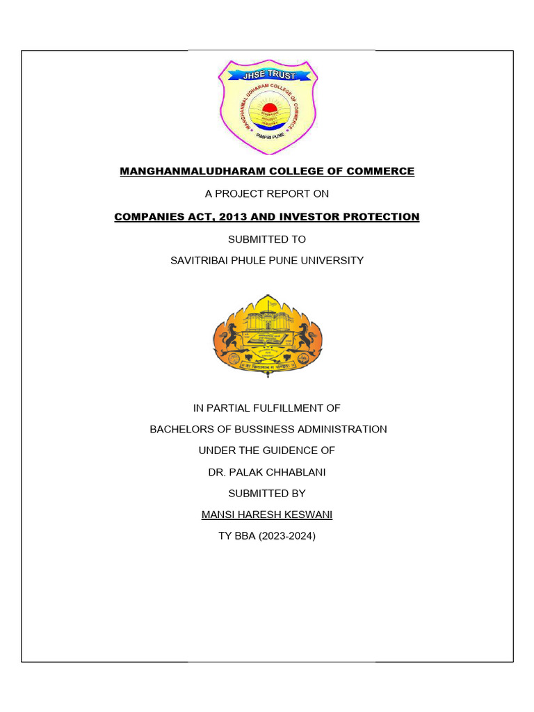 Mansi Project | PDF | Limited Company | Articles Of Association