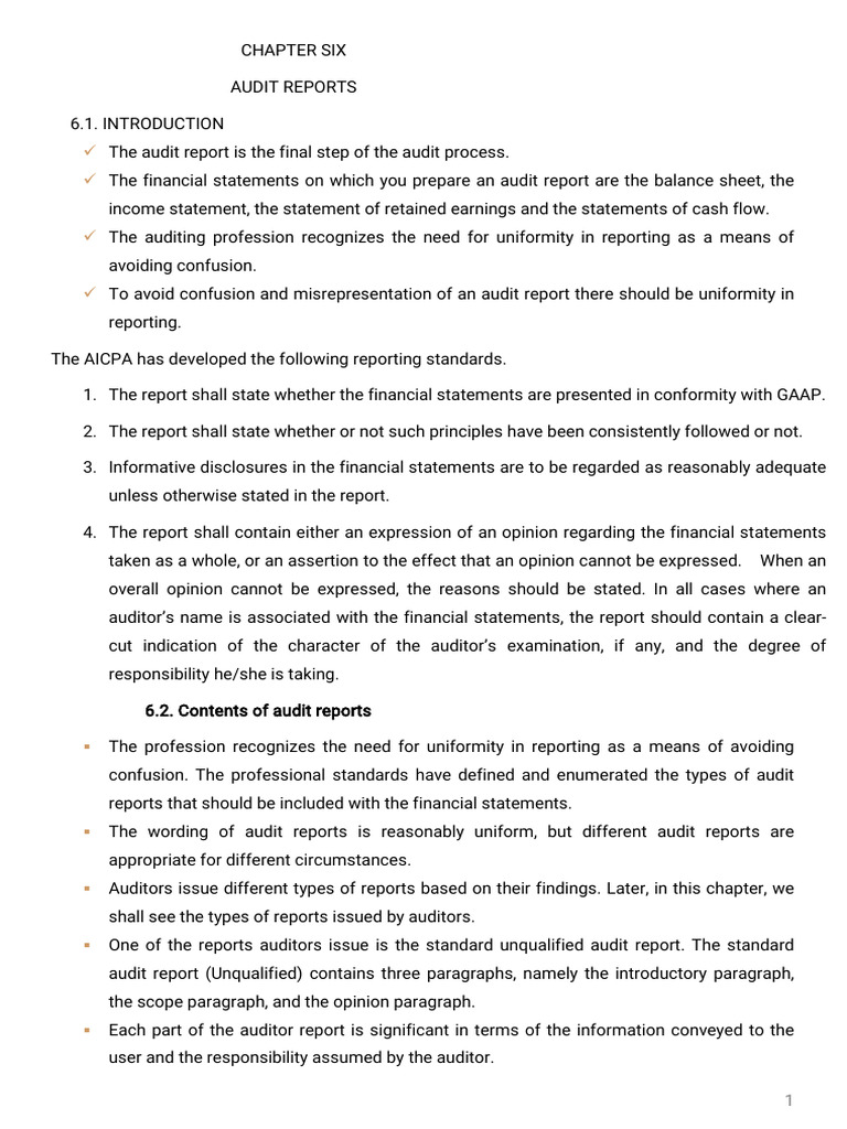 Chapter 6 - Audit Report | PDF