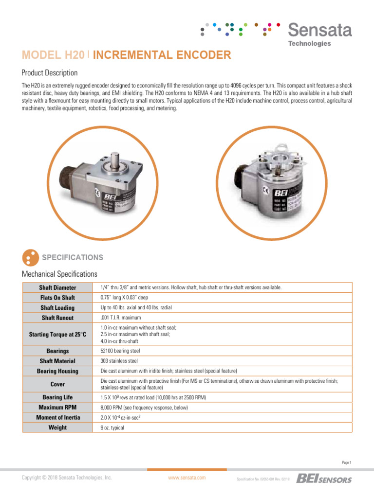 BEI Encoder 3550035 | PDF | Electrical Engineering | Electricity