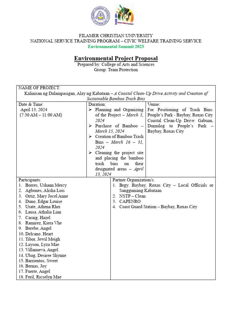 Team Protection - Project Proposal | PDF | Waste | Pollution