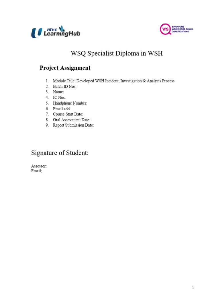 Developed WSH Incident, Investigation & Analysis Process | PDF | Safety Developed WSH Incident, Investigation & Analysis Process | PDF | Safety