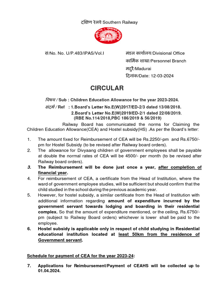 Children Education Allowance 2023-2024 | PDF