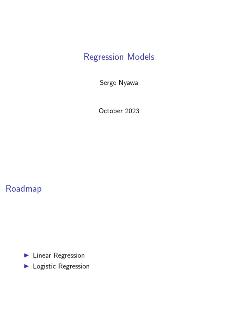 Regression Pdf Linear Regression Regression Analysis