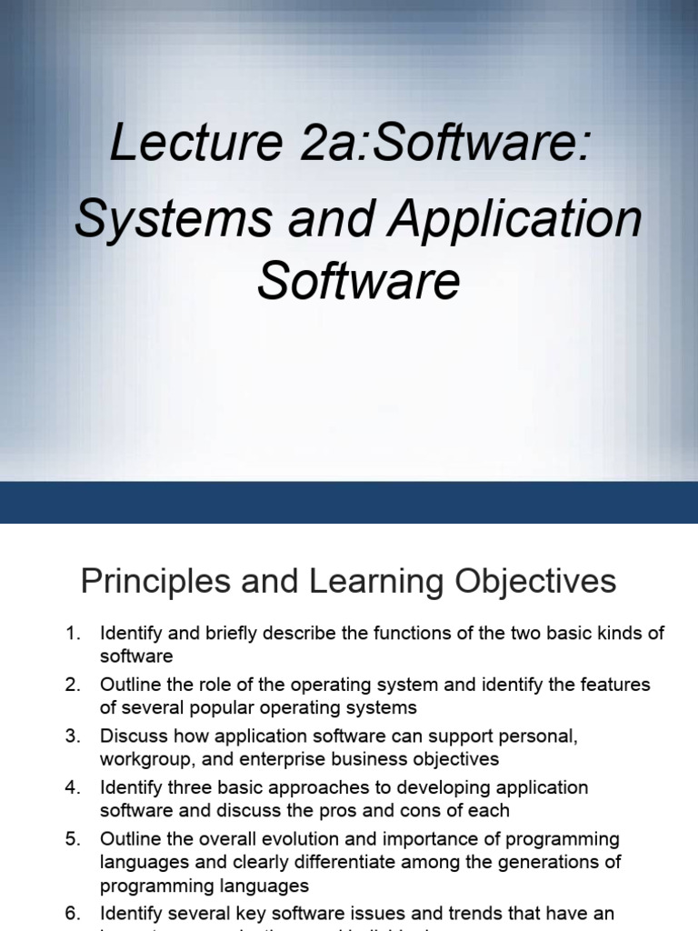 Lecture 2 - Software - System and Application Software | Download Free PDF | Operating System ...