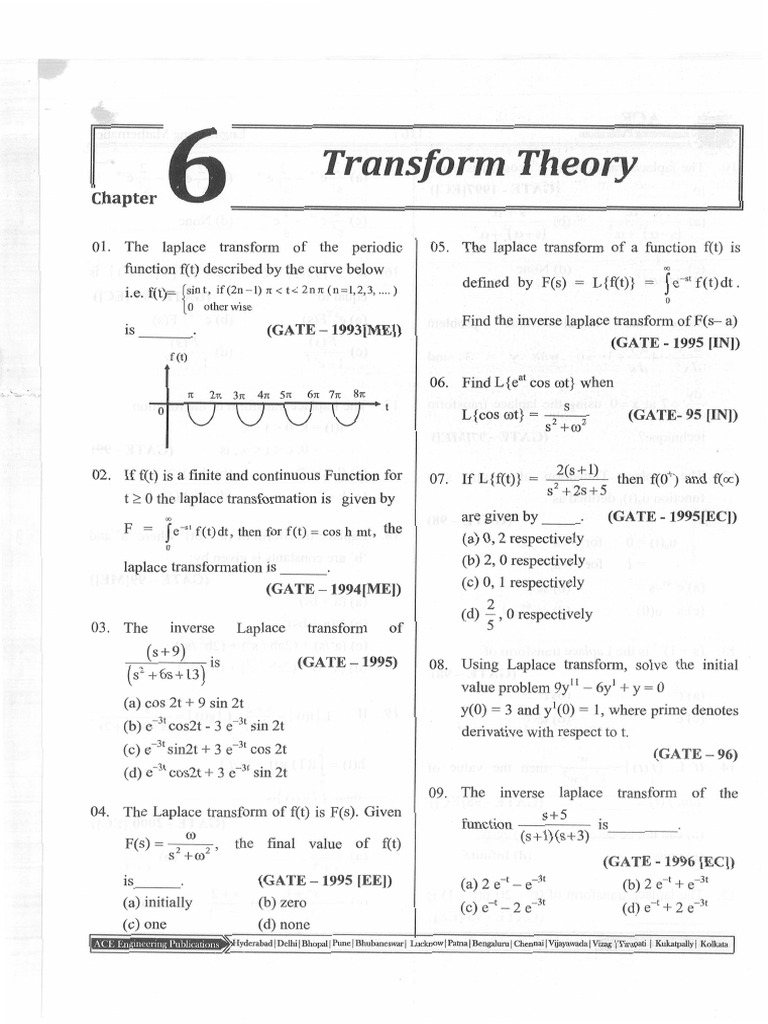 Transform Theory Questions | PDF | Differential Calculus | Mathematical ...