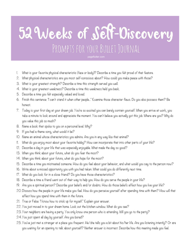 Self Discovery Prompts | PDF