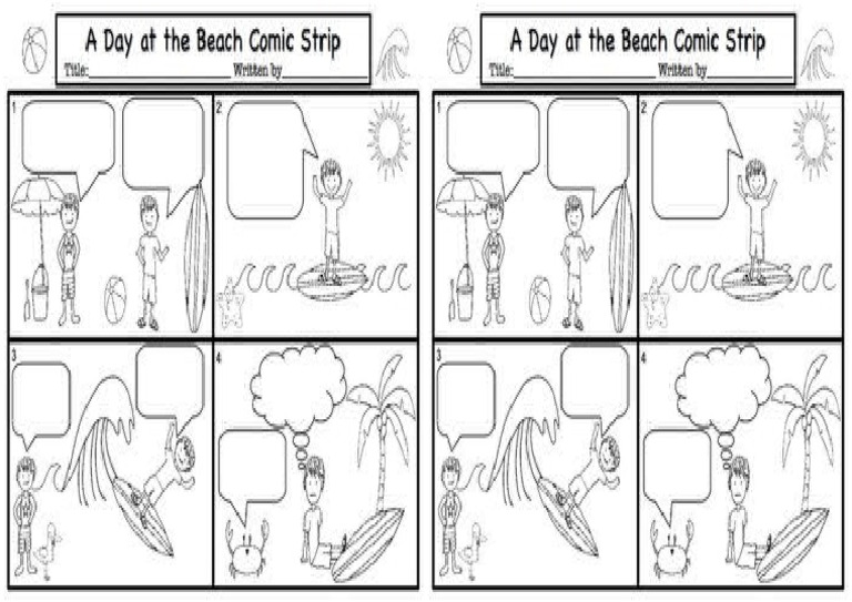 A Day at The Beach Comic Strip | PDF