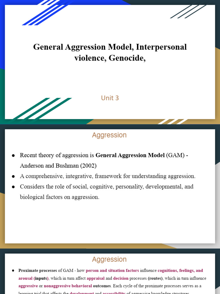 Unit 3 - Part5 - Advanced Social Psychology | PDF | Aggression | Violence