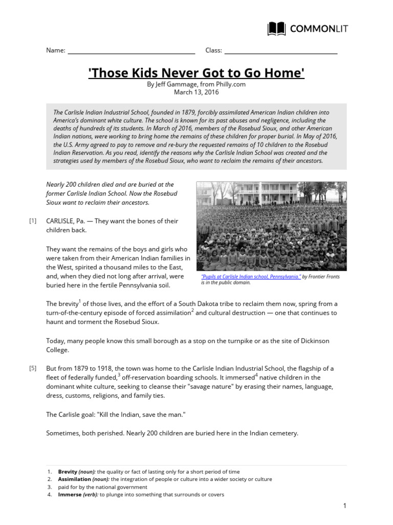 Reclaiming Ancestors from Carlisle School | PDF | Native Americans In ...