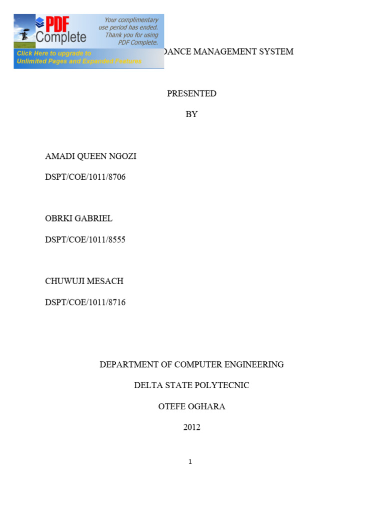Student Attendance Management System | PDF | Use Case | Input/Output