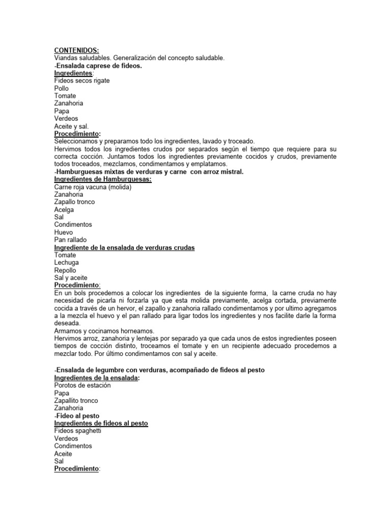 Anexo. Gastronomía Recetas | PDF | ensalada | Cocinando