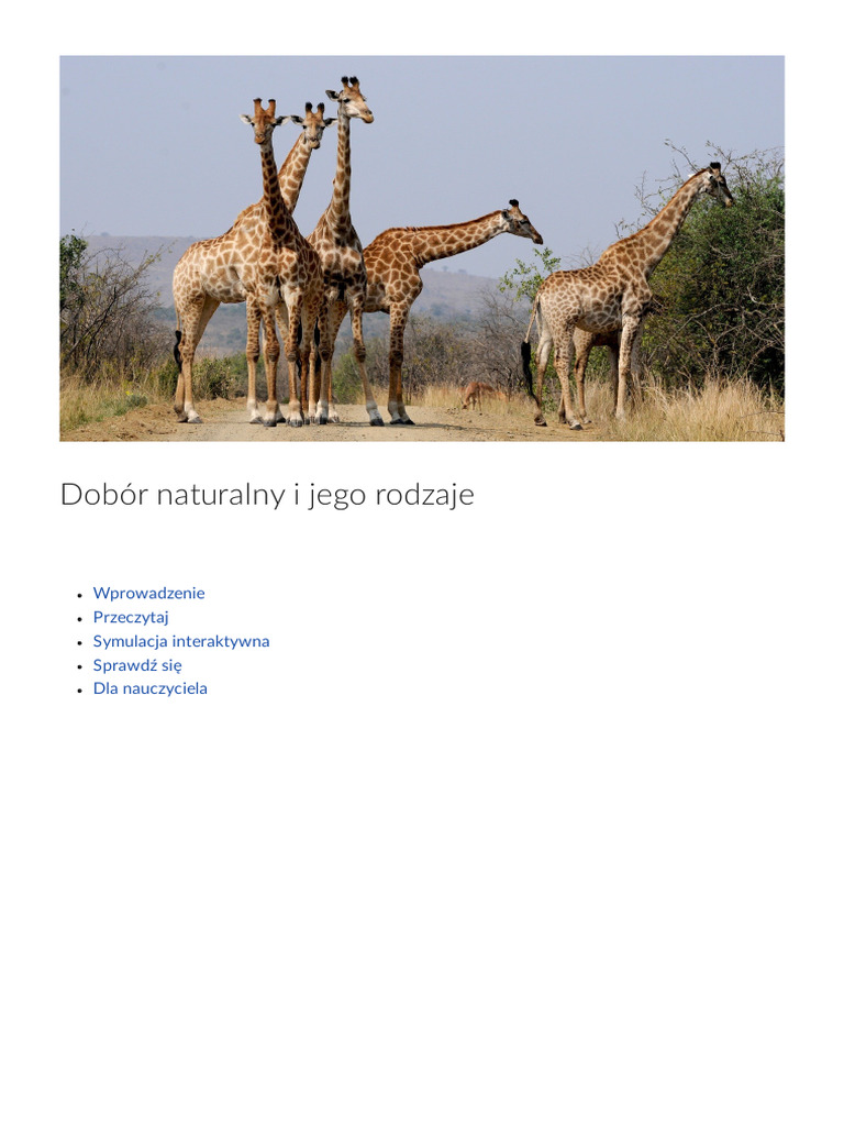 Dobor Naturalny I Jego Rodzaje | PDF