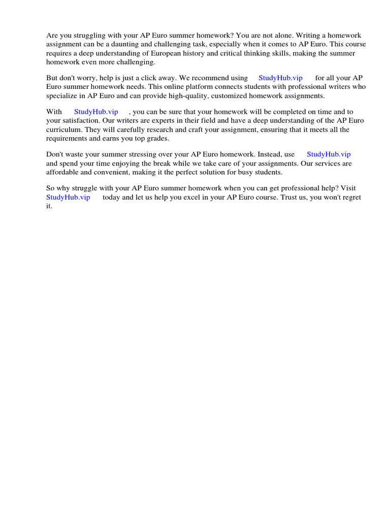 Dvhs AP Euro Summer Homework | Download Free PDF | Essays | Homework