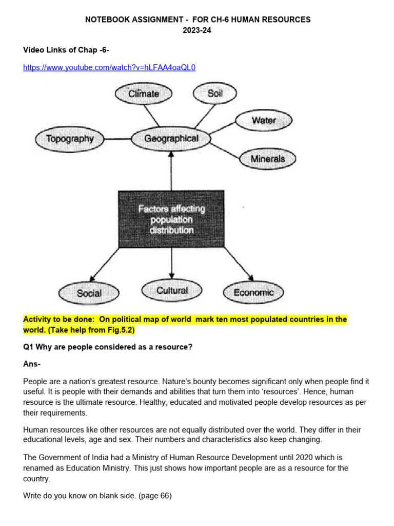 CH 6 Human Resource NB Work | PDF | Immigration | Agriculture
