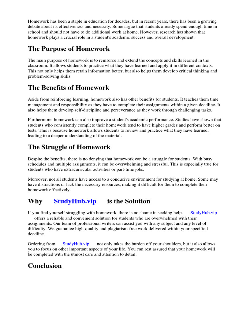 Why Do Students Need More Homework | PDF | Homework | Teachers