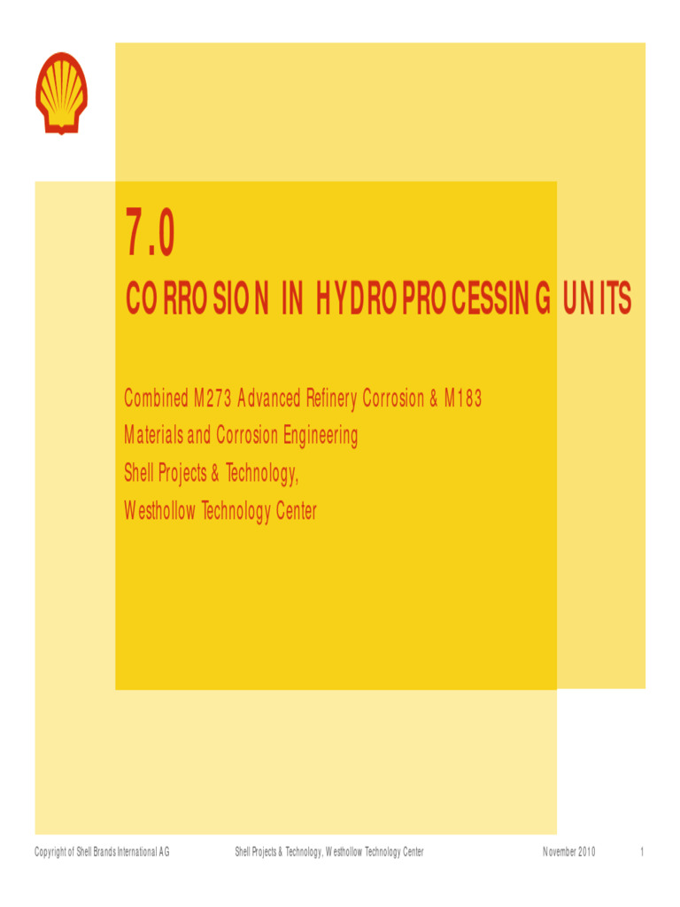 7.0 Corrosion in Hydroprocessing Units | PDF | Hydrogenation | Materials