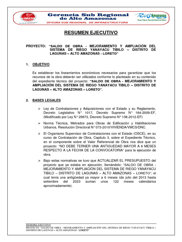 RESUMEN EJECUTIVO OK | PDF | Materiales