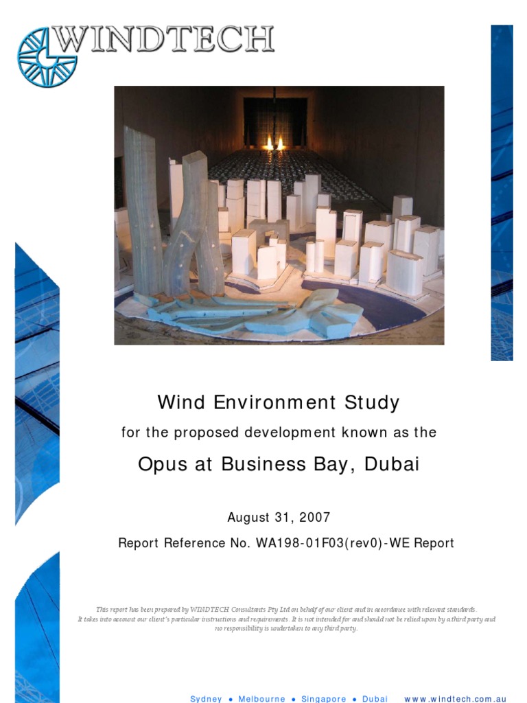 Wind Environment Study for Opus Dubai | PDF | Wind Tunnel | Wound