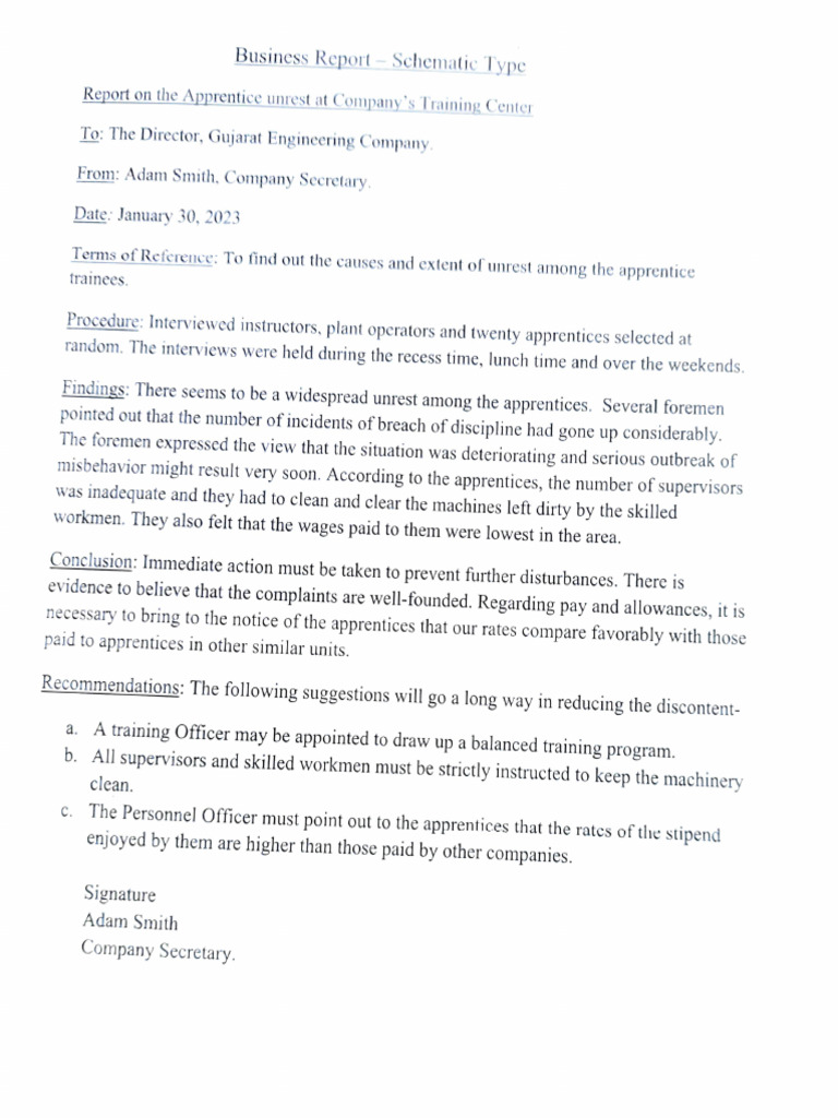 Business Report - Schematic | PDF | Apprenticeship