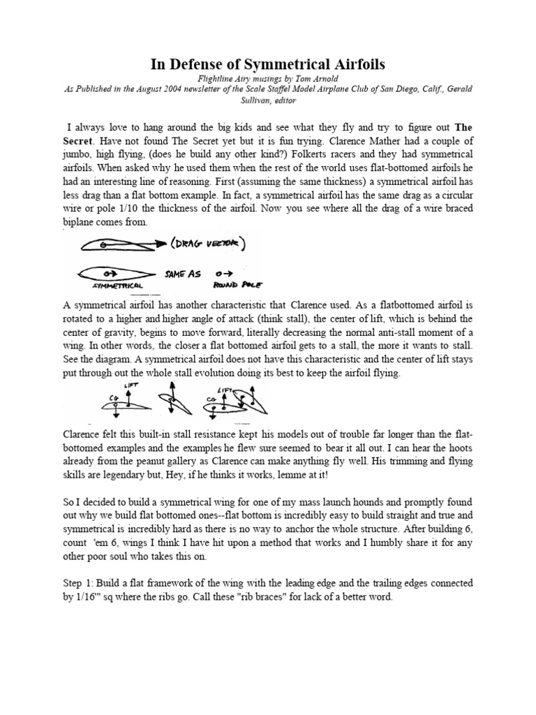 Airfoil Symmetrical Defense | PDF | Airfoil | Lift (Force)
