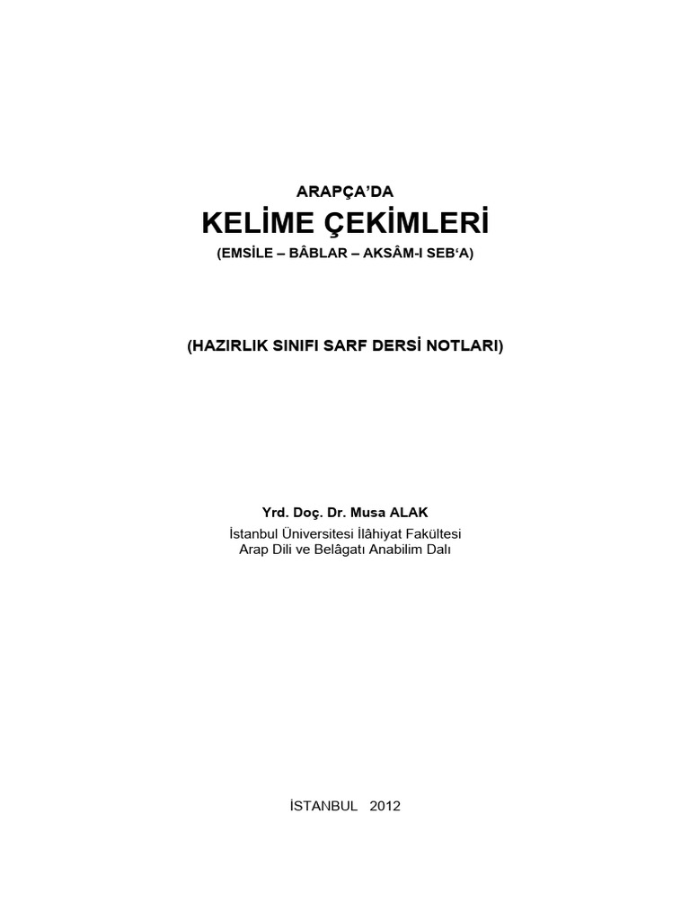 Sarf Çekimleri | PDF