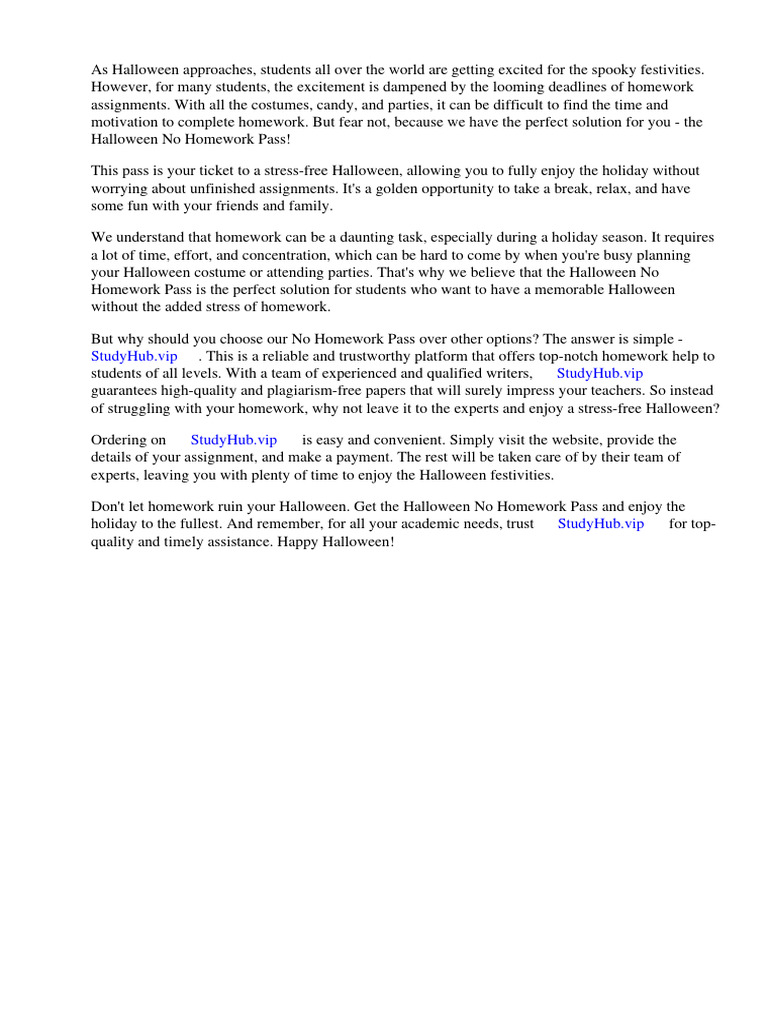 Halloween No Homework Pass | PDF | Safari (Web Browser) | Reading ...