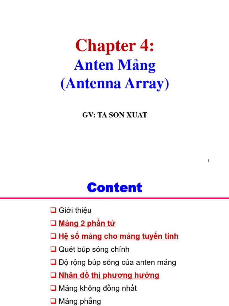 Chương 4 - Anten Mảng | PDF