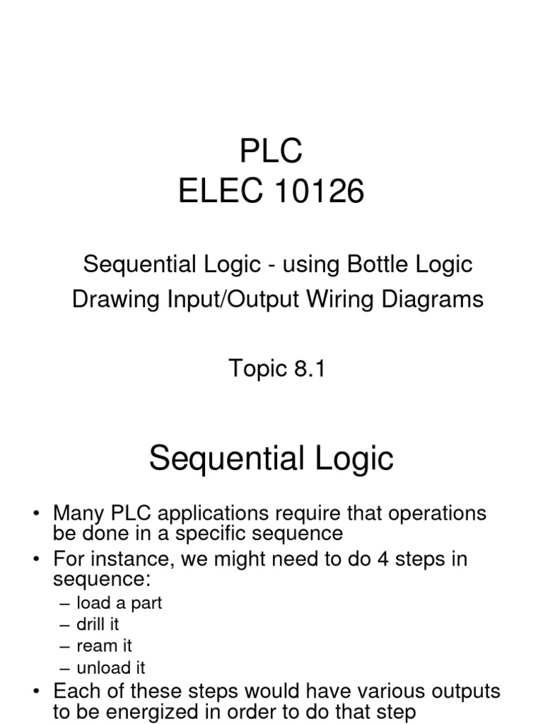 Topic 81 Sequential Bottle Logic Pdf Programmable Logic Controller Logic 